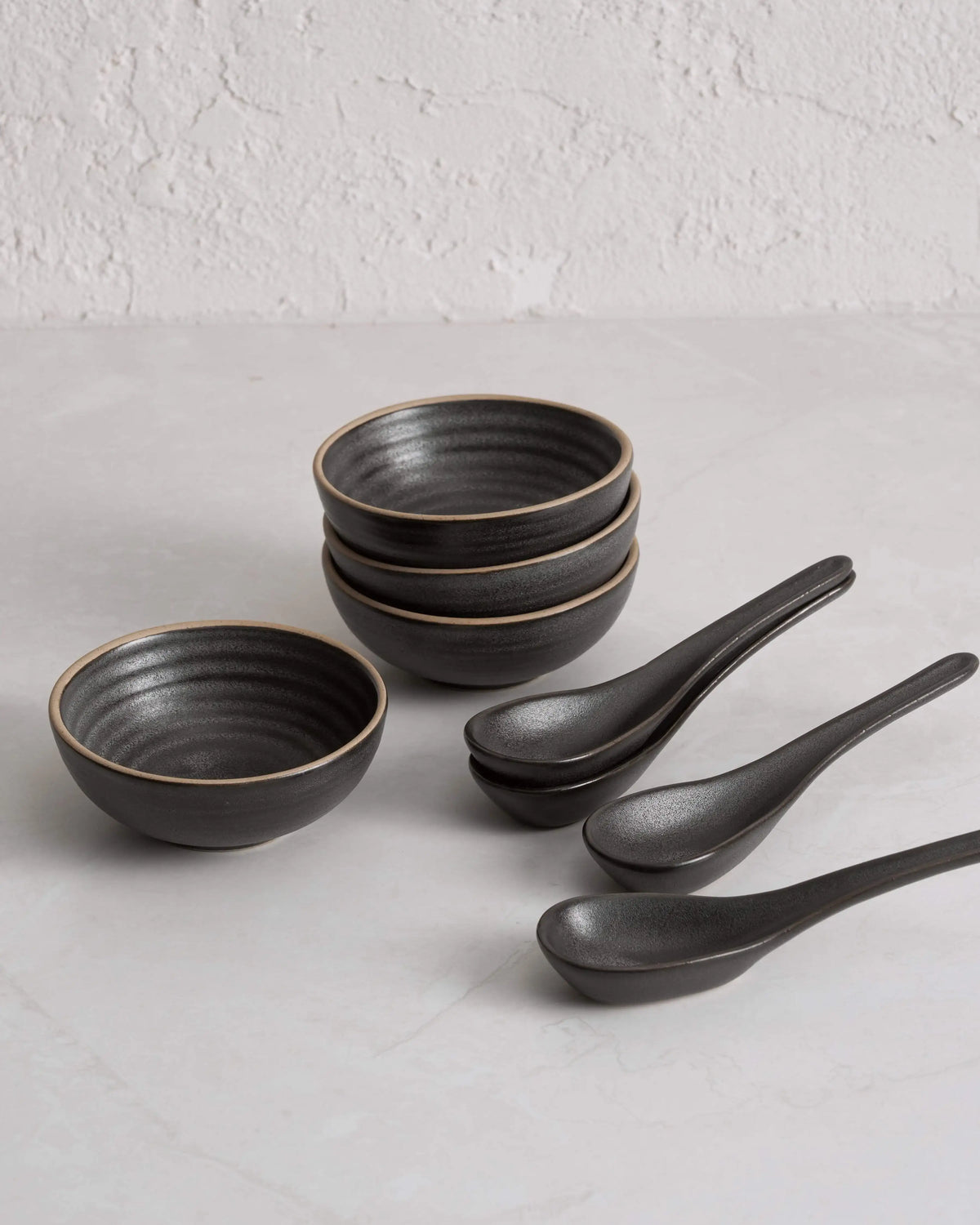 Anaya Charcoal Mini Bowl & Spoon Set | CookDineHost